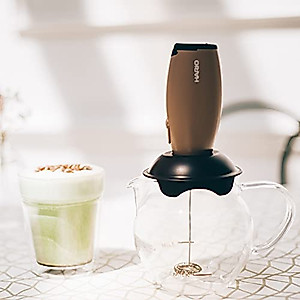 Hario "Qto" Electric Milk Frother with Server, 100ml, Brown