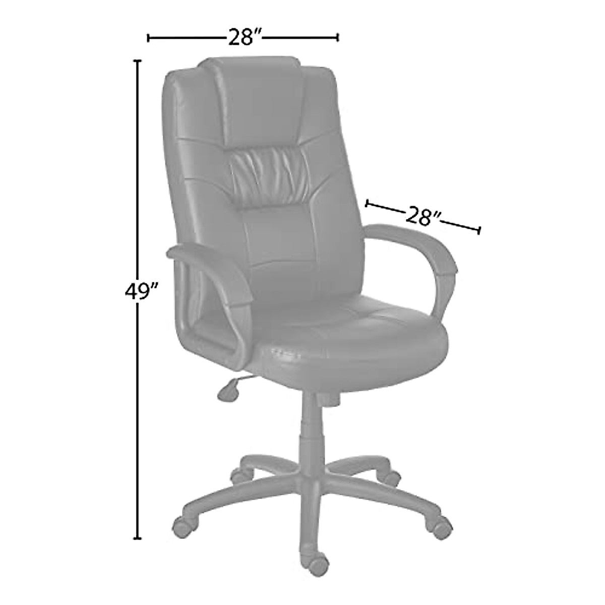Boss Office Products Executive High Back LeatherPlus Chair in Black