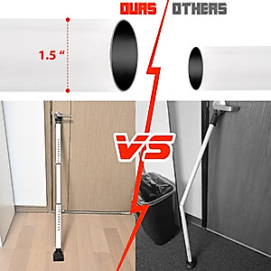 HoneSecur 2-in-1 Door Security Bar & Sliding Patio 28″ Door Stopper Security Jammer Bar Child Proof Adjustable Constructed of High Grade Iron Window Doors Security Bars, White