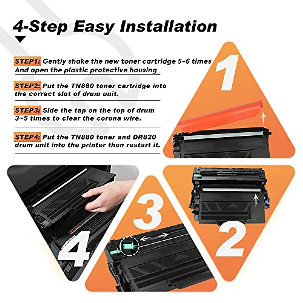 v4ink 1-Pack Super High Yield Compatible Toner Cartridge Replacement for Brother TN880 TN-880 to use with HLL6200DW HLL6200DWT MFCL6700DW HLL6250DW HLL6300DW HLL6400DW MFCL6750DW L6800DW L6900DW