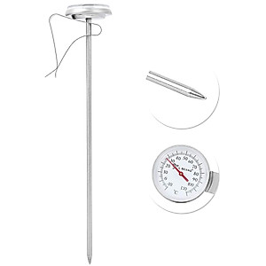 Dial Thermometer, Instant Read Multi-Purpose Thermometer with Clip for Milk, Beverage, Steaming, Coffee((Short Type))