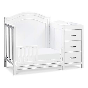DaVinci Charlie 4-in-1 Convertible Mini Crib and Changer Combo in White, Greenguard Gold Certified