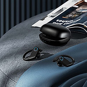 seenda Bluetooth Earbuds Wireless Headphones, True Wireless Stereo Sports Earphones, Bluetooth 5.0, IPX7 Waterproof Stereo Sound, Sweatproof Over Ear Earphones for Sports Running Workout Gaming Black