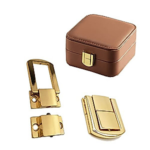 dophee Toggle Catch Lock 0.98"x0.79" Gold Retro Style Iron Hasp Wood Chest Lock Latch Clasp with Screws for Jewellery Box Suitcase Chest Decoration (5-Pack)