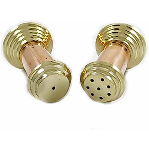 S2J Copper 2 Pieces Salt And Pepper Shaker Set Tableware Serveware with Top and Base In Brass