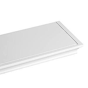 AHDECOR White Floating Shelves, Wall Shelves with Invisible Brackets and Crown Molding Design Decorative for Bedroom, Bathroom, Living Room and Kitchen, Set of 3