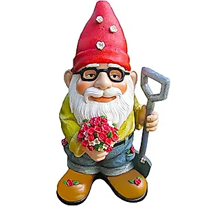 The Beautiful Gift of Flowers Gnome Decor - 9.5 Inches Tall - Hand Painted and Adorably Gnome Gifts Designed by Twig & Flower