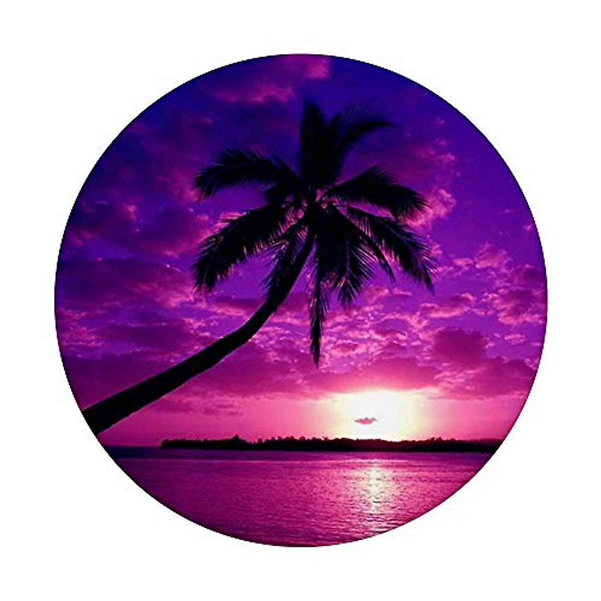 Beach Sunset Palm Tree - Purple Phone Accessory PopSockets PopGrip: Swappable Grip for Phones & Tablets