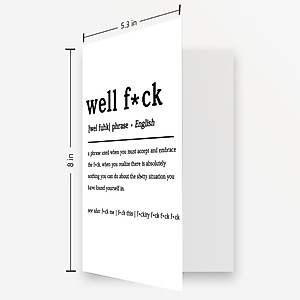 OJsensai Funny Well F Definition Card for Him Her, Hilarious Get Well Soon Gifts for Women Men, Sympathy Card for Loss Pets Job, Unique Farewell Gift Ideas for Coworkers Colleagues