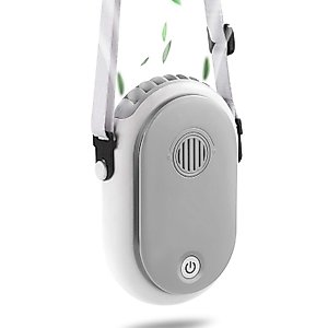 Portable Hanging Neck Fan Wearable Personal Fan Battery Operated USB Rechargeable 3 Speed Mini Handheld Air Conditioning Cooling Refrigeration Necklace Fan for Women Eyelash Camping Outdoor(White))