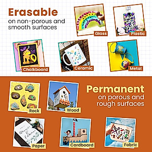 Extra Fine Tip Metallic Chalk Markers (10 Pack, 1mm) Liquid Chalk Pens - For Blackboards, Chalkboard, Bistro Menu, Window - Wet Wipe Erasable