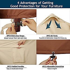 Westblue Outdoor Sectional Cover-V-Shaped Outdoor Patio Furniture Covers Waterproof Rip-Stop Anti-UV 600D Heavy Duty Outdoor Couch Cover with 3 Air Vent Sofa Cover 85''L 33.5''D 31''H