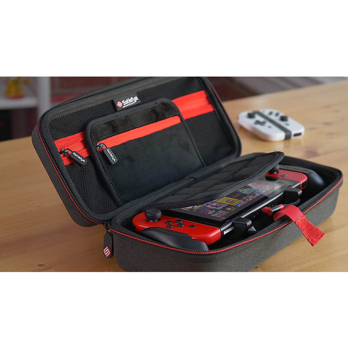 Satisfye – ZenGrip Pro Gen 3 OLED Elite Bundle, Accessories Compatible with Nintendo Switch - The Bundle includes: Grip, Elite Case and a Low Profile USB C-C Cable. BONUS: 2 Thumbsticks+1 JoyCon Rail