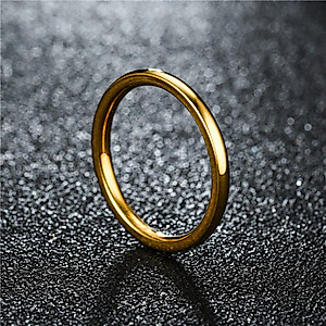 PAKULA 2mm Thin Stainless Steel Wedding Band Stackable Plain Comfort Fit Rings 3 Sets Size 13