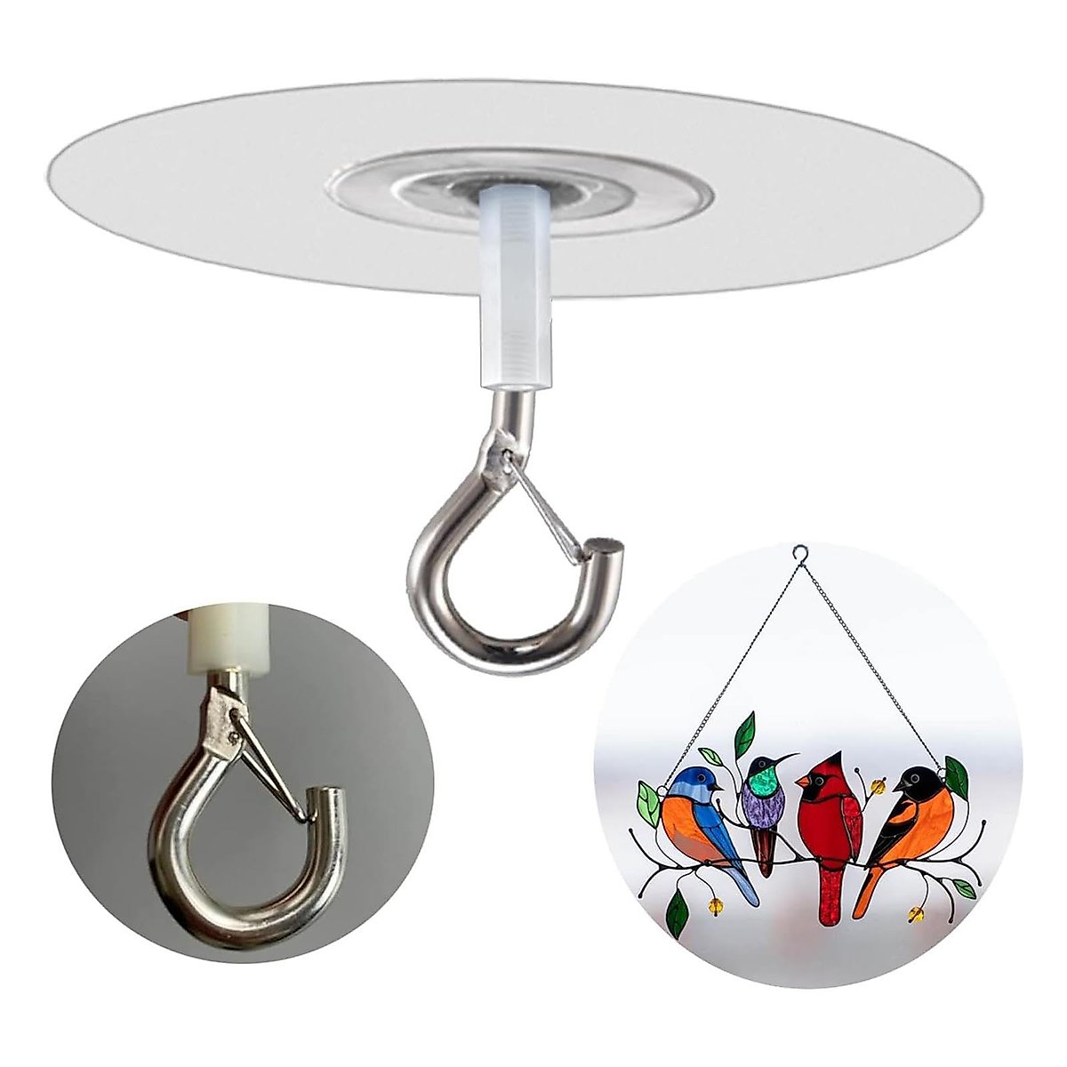 Adhesive Ceiling Hooks, Sticky Hooks for Hanging, Drill Free Hanging Ceiling Hook, Heavy Duty Ceiling Hooks for Hanging Plants, Drop Ceiling Hooks for Lantern, String Lights, Wind Chime