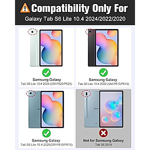 MoKo Case for Galaxy Tab S6 Lite 10.4 Inch 2024 2022 2020 (Model: SM-P620/P625/P613/P619/P610/P615/P617) with Built-in S Pen Holder, Slim Tri-Fold Soft TPU Cover with Auto-Wake/Sleep, Denim Black