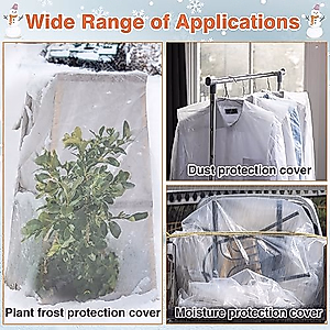 Alphatool Plant Covers Freeze Protection, 10 x 30ft Durable Plastic Frost Blanket for Winter Rain Snow Weather, Clear Waterproof Floating Row Cover for Outdoors Garden Plants Vegetables Crops