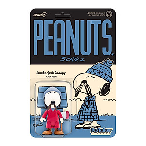 Super7 Peanuts Lumberjack Snoopy - 3.75" Peanuts Action Figures with Accessory Classic Cartoon Collectibles and Retro Toys