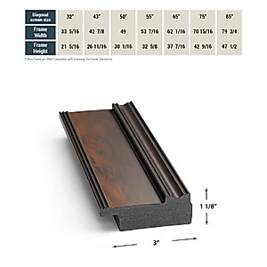 Frame My TV Deco TV Frames - Burlwood Smart Frame Compatible ONLY with Samsung The Frame TV (75", Fits 2021-2025 Frame TV)