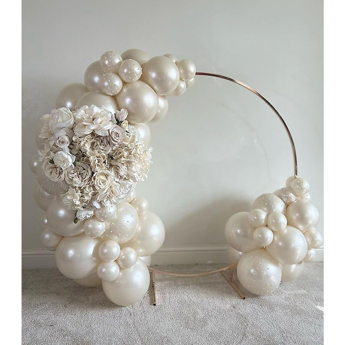 Pearl White Balloons Garland Arch Kit Different Sizes 70 PACK18/12/10/5 Inch Double-Stuffed White Ivory Latex Balloon for Wedding Birde to be Birthday Anniversary Decorations