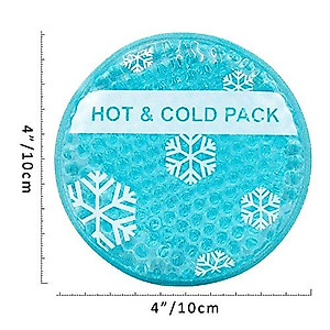 OLESILK Small Hot Cold 6 Packs, Reusable Round Gel Beads Ice Pack with Cloth Backing, Hot and Cold Therapy for Breastfeed Injury, Kids Pain Relief, Headache, Tired Eyes, Wisdom Teeth, Sinus Relief