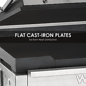 Waring Commercial WFG250 Tostato Supremo® Large Flat Toasting Grill, 120V, 1800W, 5-15 Phase Plug, Silver