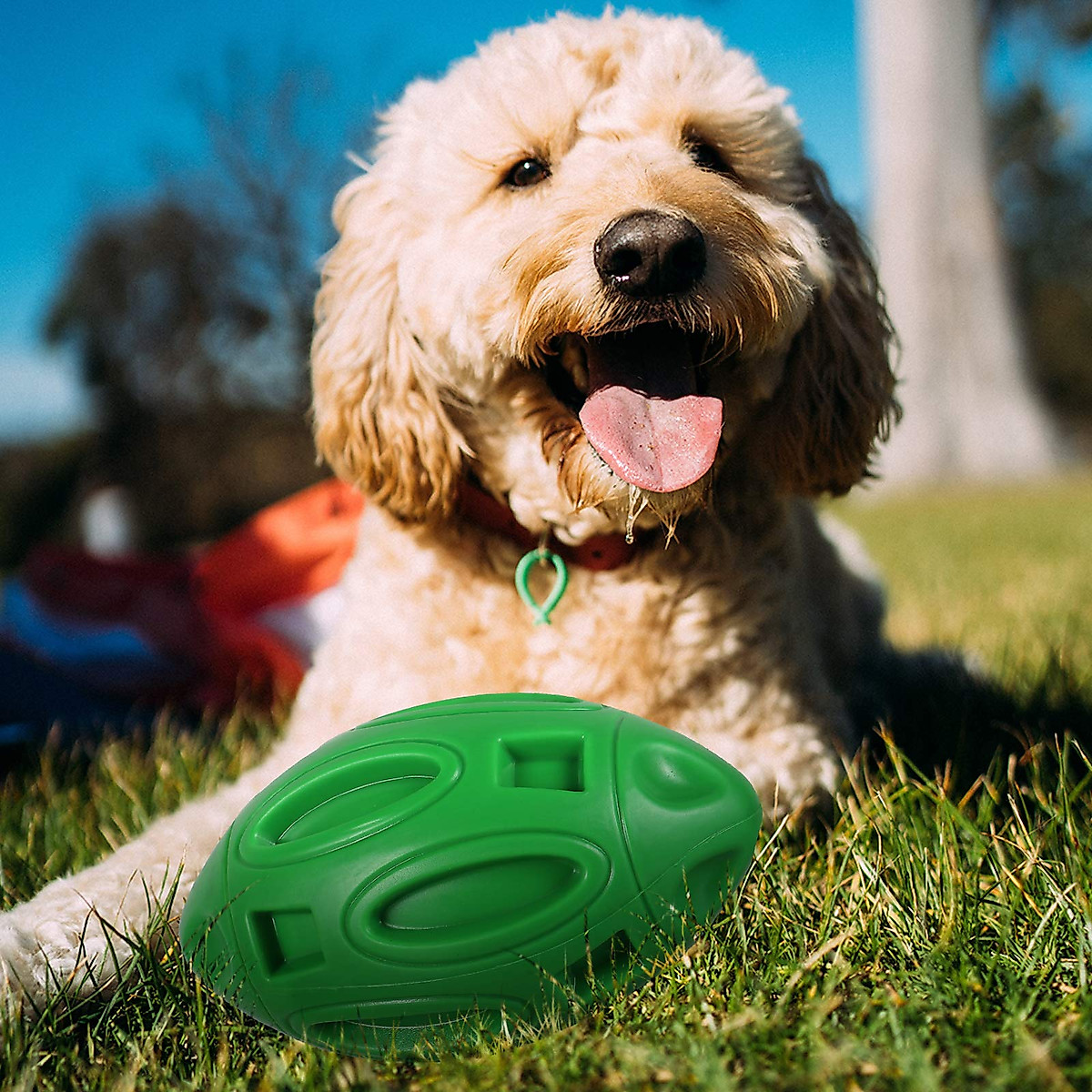 TEHAUX Pet Sound Toys Football Rubber