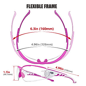 HTS HUNTERSKY E9532 Super Flexible Lightweight Anti Fog Wrap-Around U6 Clear Shooting Safety Glasses with ANSI Z87.1 Scratch Resist