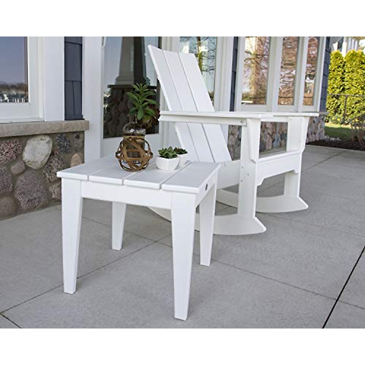 POLYWOOD MNR10BL Modern Adirondack Rocker, Black