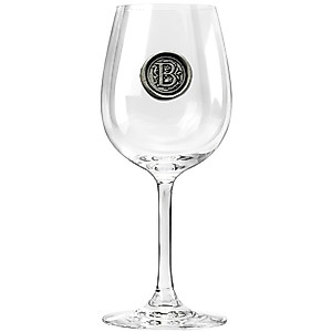 English Pewter Company Personalised Monogram Wine Glass with Your Choice of Initial - Unique Gift for Men or Women, Birthdays, Anniversaries, Wedding (B) [MON402]