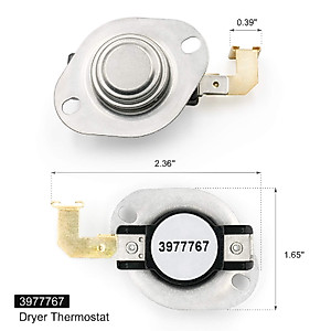 3977393 & 3392519 Dryer Thermal Fuse & 3977767 Dryer High Limit Thermostat & 3387134 Dryer Cycling Thermostat - Compatible with Whirlpool Kenmore Dryer