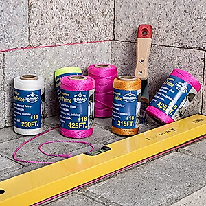 HONGDA Mason Line, 215 Feet #18 Twisted Polypropylene Mason Line String Perfect for Masonry Jobs and for The Layout of General Construction, Gardening, DIY Project, Orange