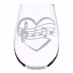 C M Heart, Music stemless wine glass