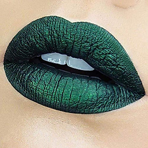 LA Splash Cosmetics Soft Long Lasting Waterproof Matte Dark Green Liquid Lipstick - Wickedly Divine Collection (Envy)