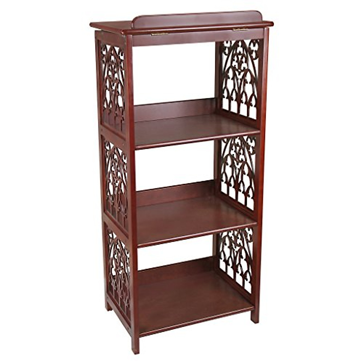 Design Toscano St. Thomas Aquinas Gothic Decor Wooden Bookstand Library Display Stand, 43 Inch, Walnut Finish