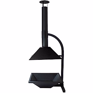 Sunnydaze 80-Inch Modern Black Steel Chiminea - High-Temperature Finish - 360-Degree Fire View