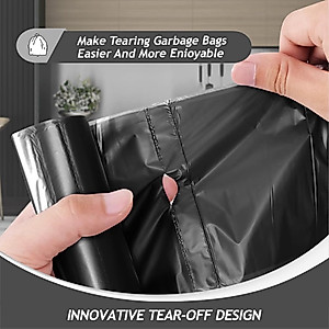 2 Gallon 100 Counts Small Strong Black Trash Bags Garbage Bags by Teivio,Small Waste Basket Liner, Bathroom Trash Can Bin Liners, Plastic Bags for home office kitchen,Black