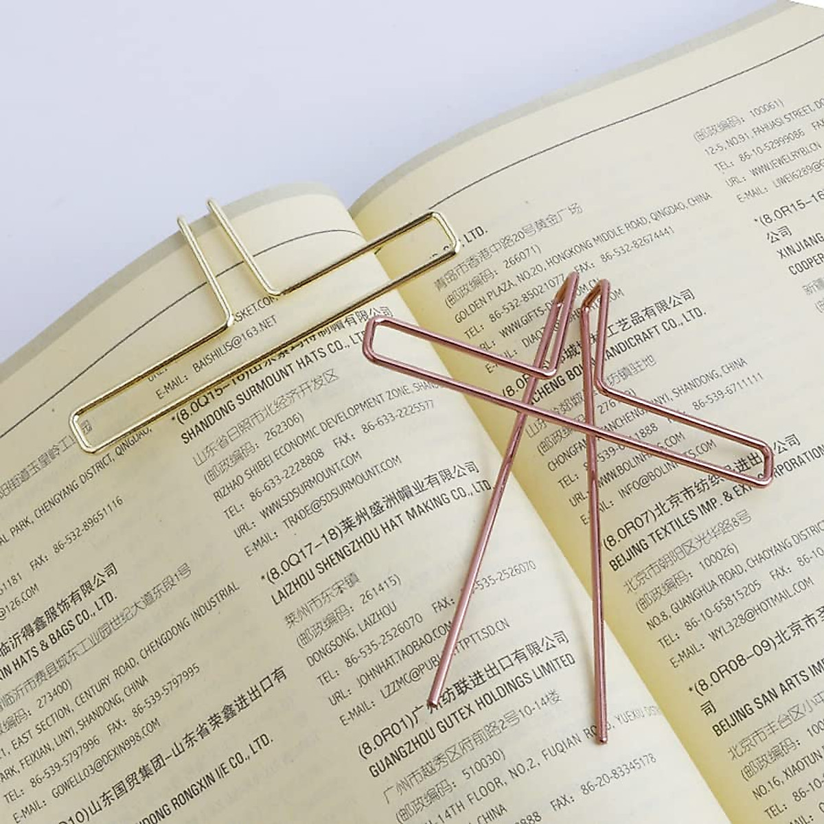 ARFUKA Bookmark Stainless Steel Reading Metal Music Book Sheet Clip Holder Reading Bookmarks Page Marker Book Marker Gift for Students Teachers Reading Pack of 4