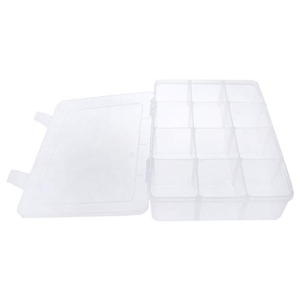 Xiaoyztan 12 Grids Adjustable Hard Plastic Component Case with Removable Dividers for Items Organizing Storing