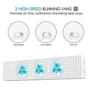 MoKo Xbox One S Cooling Fan, Built-in 3 High Speed Fans, 2-Port USB Charing & Data Syncing, L/H Fan Speed Switch for Xbox One S Gaming Console, White