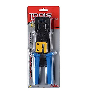 Solsop RJ45 Crimp Tool Pass Through Cat5 Cat5e Cat6 Crimping Tool for RJ45/RJ12 Regular and End-Pass-Through connectors