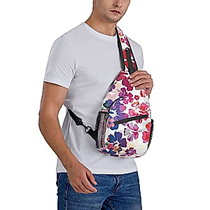 ASEELO Hawaiian Flower Print Crossbody Bag Sling Bag Multipurpose Travel Backpack For Men And Women