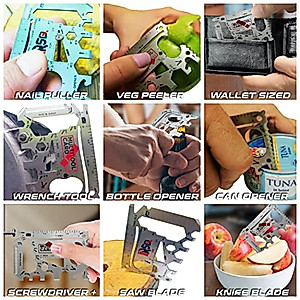 37-in-1 Credit Card Tool Gift Set. EDC Silver Multitool Card with Multifunction Tools & Accessories. Perfect Stocking Stuffer Gifts for Men, Dads, Husbands, HandyMen, Do It & Yourselfers