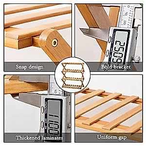 2 to 5 Tier Shoe Rack, Multi Tier Foldable Bamboo Shoe Organizer Rack Multifunctional Storage Free Standing Shoe Shelf. (4 Tier (20 feet wide))