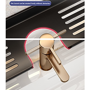 ROYALITA 17 Inch Acrylic Bathroom Shelf Organizer Over The Faucet, Over The Sink Shelf Bathroom, Bathroom Sink Shelf Over Faucet, Bathroom Countertop Organizer Kitchen Above Sink Drain Shelf