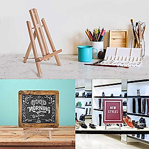 U.S. Art Supply 11" Small Tabletop Display Stand A-Frame Artist Easel - Beechwood Tripod, Painting Party Easel, Kids Students Classroom Table School Desktop - Portable Canvas Photo Picture Sign Holder