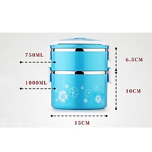 ZLDGYG Stackable Stainless Steel Thermal Compartment Lunch Box | 2-Tier Insulated Bento Box/Food Container with Insulated Lunch Bag