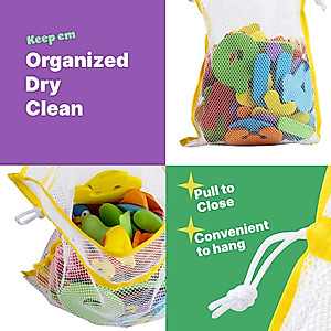 Toddlers ABC Bath Toys - Premium Eva Foam Floating Alphabet and Numbers with 5 Animal Characters - 6 Vibrant Colors of Caps and Lowercase Letters - Colorful Water Learning Playtoys for Kids | 77 Pack