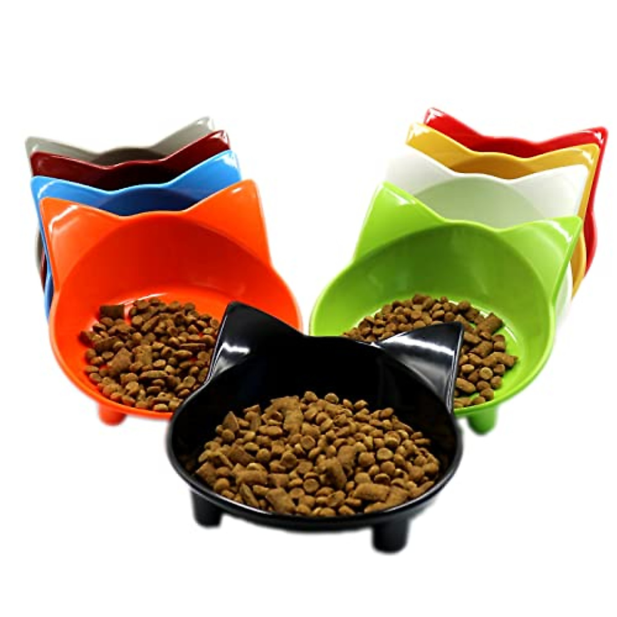 Cat Bowls, Anti-Slip Multi-Purpose Cat Food Bowl Pet Water Bowl Cat Feeding Bowl for Cats and Small Dogs (Pink)