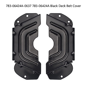 DECKMAN Lawn Mower Parts 783-06424A-0637 783-06424A Black Deck Belt Cover, Compatible with MTD Craftsman Troy-Bilt Lawn Mower Parts 783-06424A, Fits 42" 46" Deck Spindle Pulley Belt Guard Cover (2)